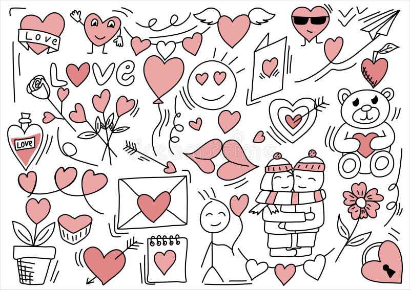 Romantic Doodle for Valentines Day. Vector Illustration Stock Vector ...
