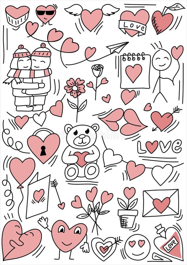 Romantic Doodle for Valentines Day. Vector Illustration Stock Vector ...