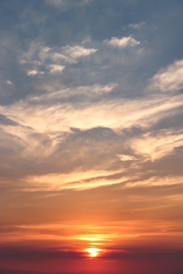 Romantic and Dramatic Sky View at Sunset Stock Image - Image of ...
