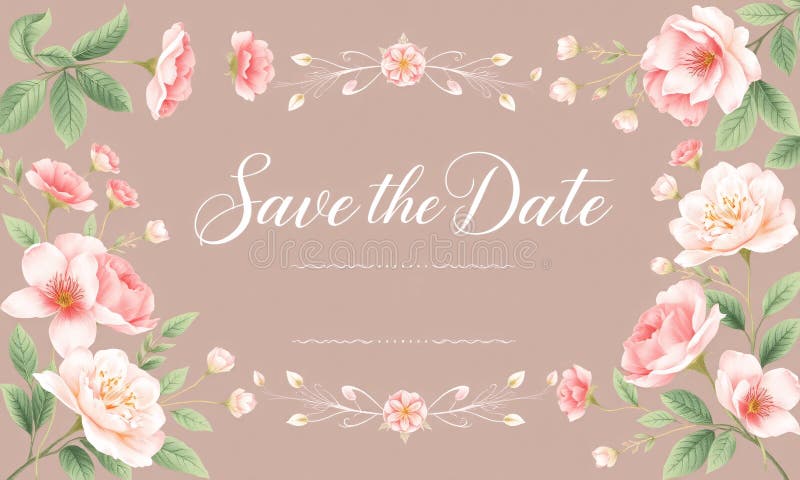 A Romantic and Elegant Save the Date Card Design with Delicate ...