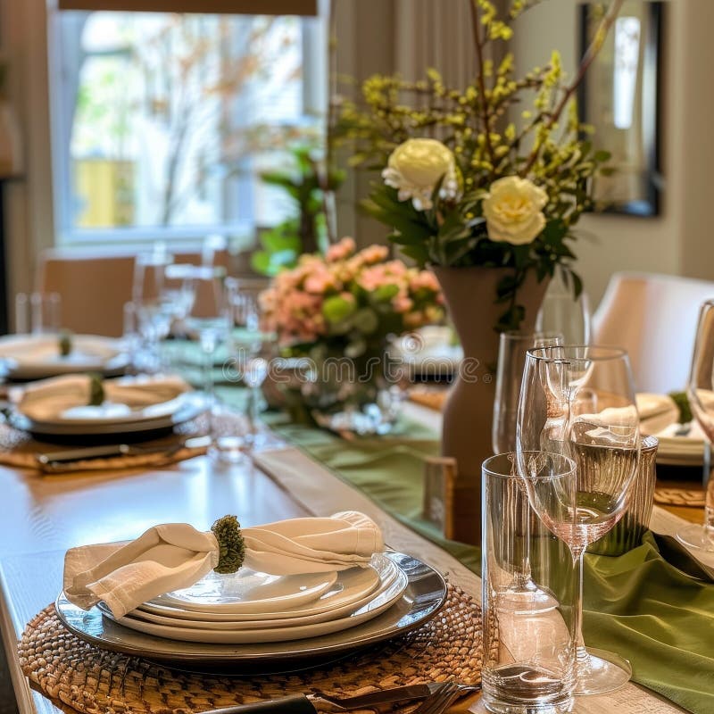 Romantic Evening. Elegant Dining Table Setting of Restaurant Stock ...