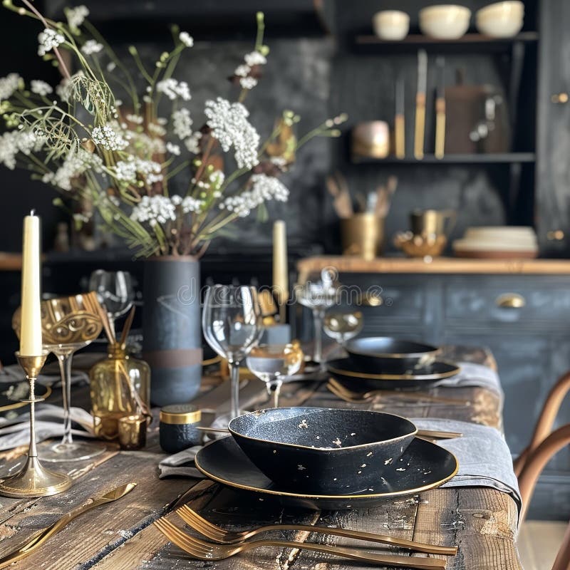 Romantic Evening. Elegant Dining Table Setting of Restaurant Stock ...