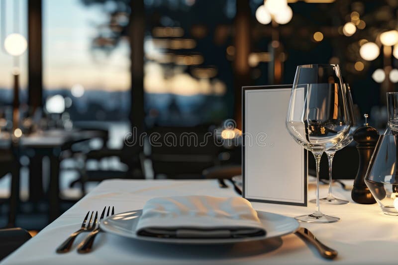 Romantic Evening. Elegant Dining Table Setting of Restaurant Stock ...