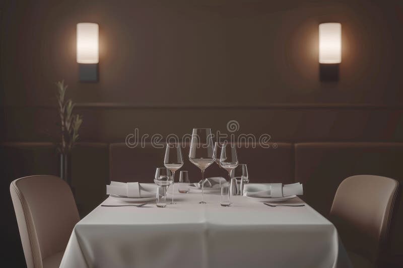 Romantic Evening. Elegant Dining Table Setting of Restaurant Stock ...