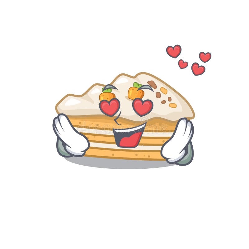 Romantic Falling in Love Carrot Cake Cartoon Character Concept Stock ...