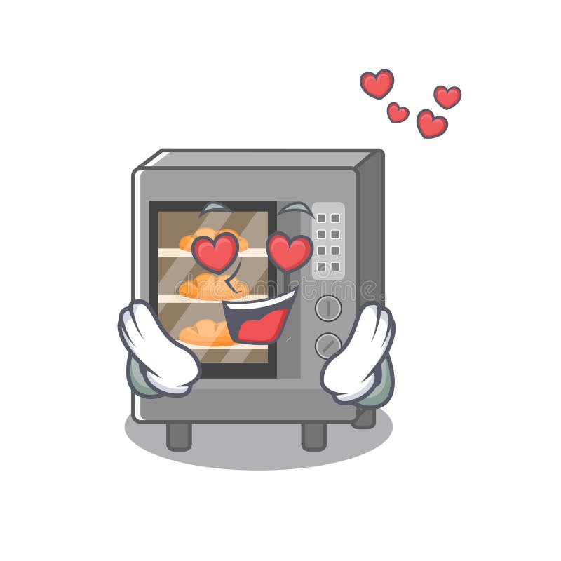 Romantic Falling in Love Oven Cake Cartoon Character Concept Stock ...