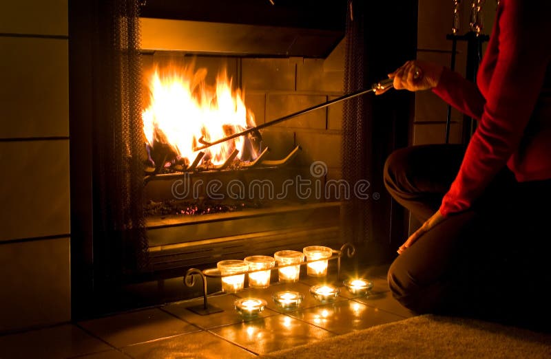 Romantic fireplace stock image. Image of romance, love - 1503143