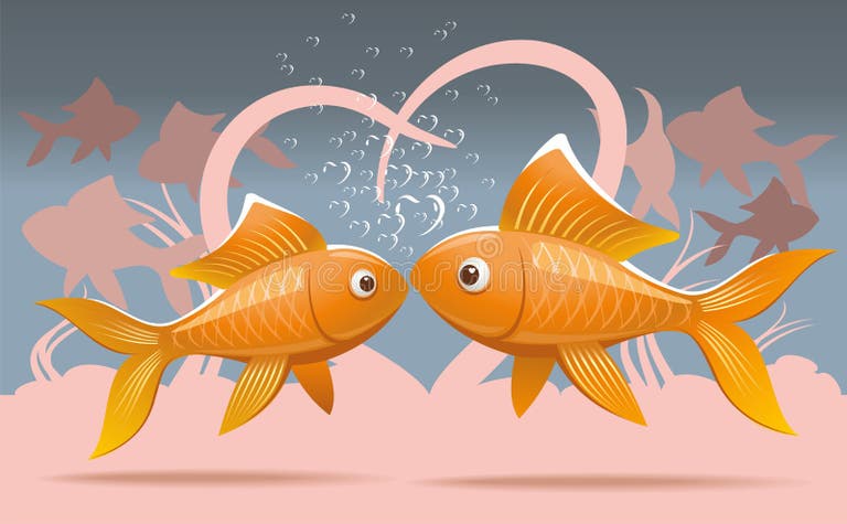 Romantic fish stock vector. Illustration of animal, heart - 28531980