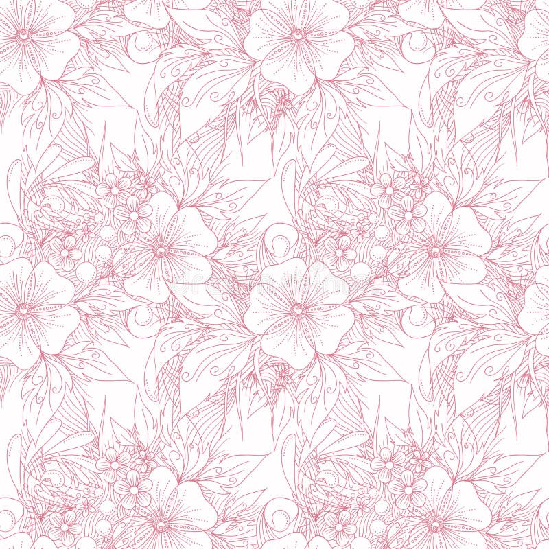 Romantic Floral Decorative Seamless Vector Pattern. Texture for Stock ...
