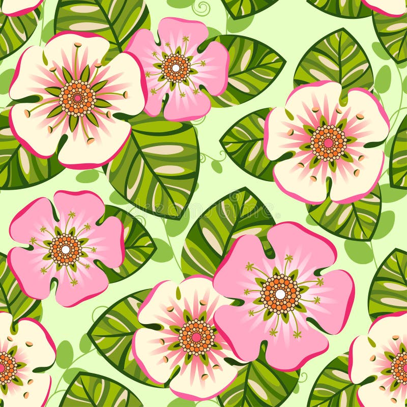 Romantic Seamless Floral Pattern Stock Illustration - Illustration of ...