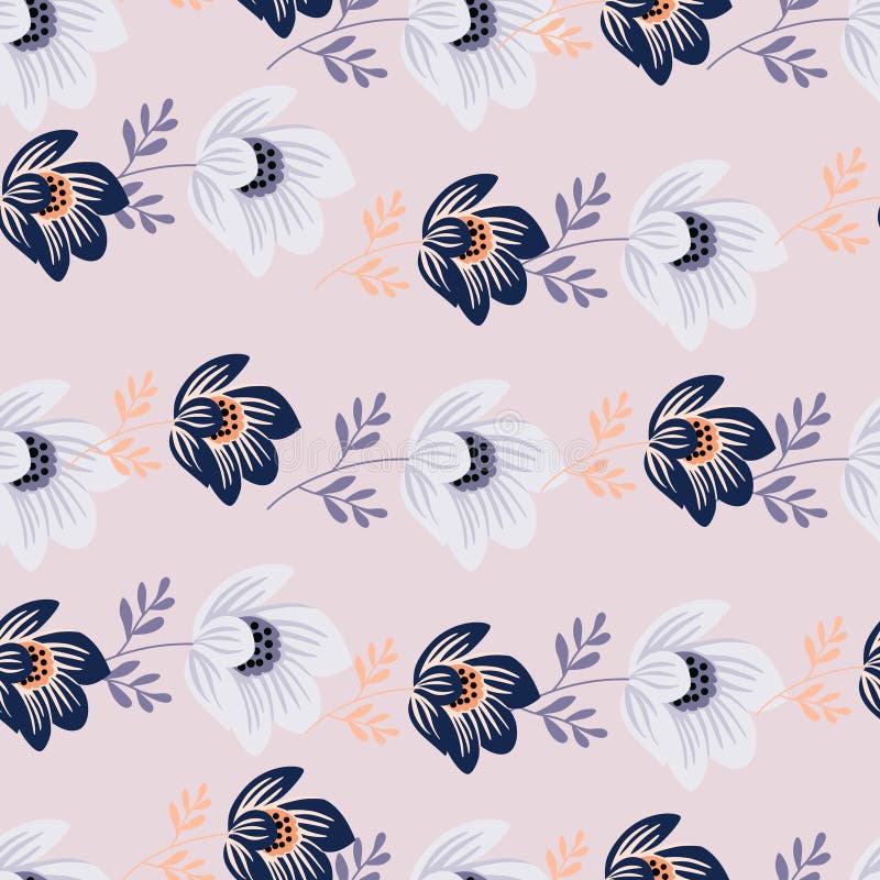 Romantic Flower Seamless Pattern. Elegant Floral Endless Background ...