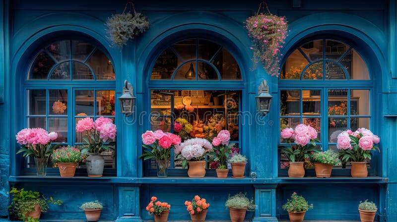 Romantic flower shop stock illustration. Illustration of love - 340515295