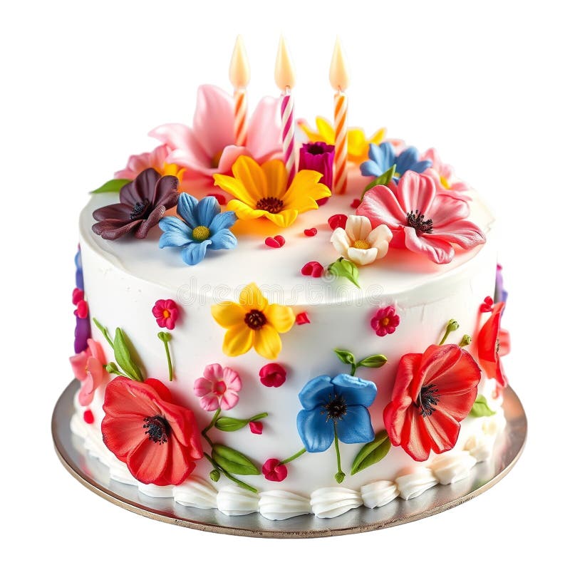 Romantic Flower Themed Cake Perfect for Anniversaries and Parties Stock ...