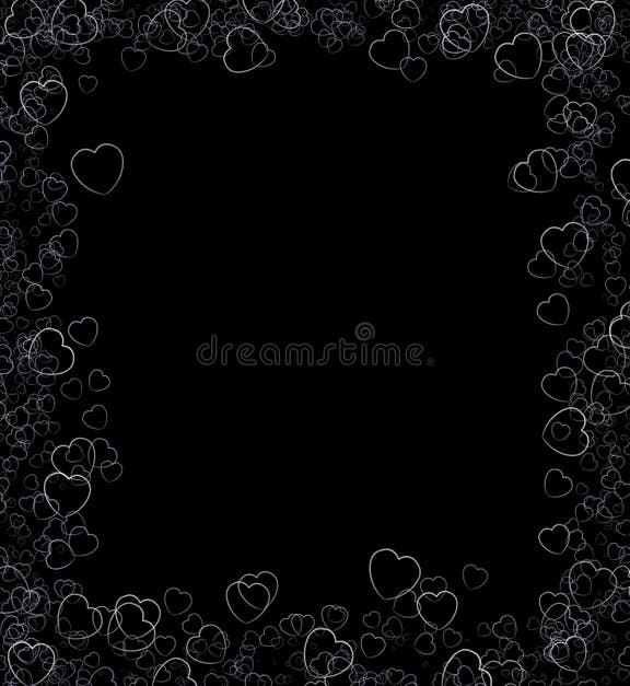 Romantic Frame of Hearts. Frame with an Overlay Effect of Hearts of ...