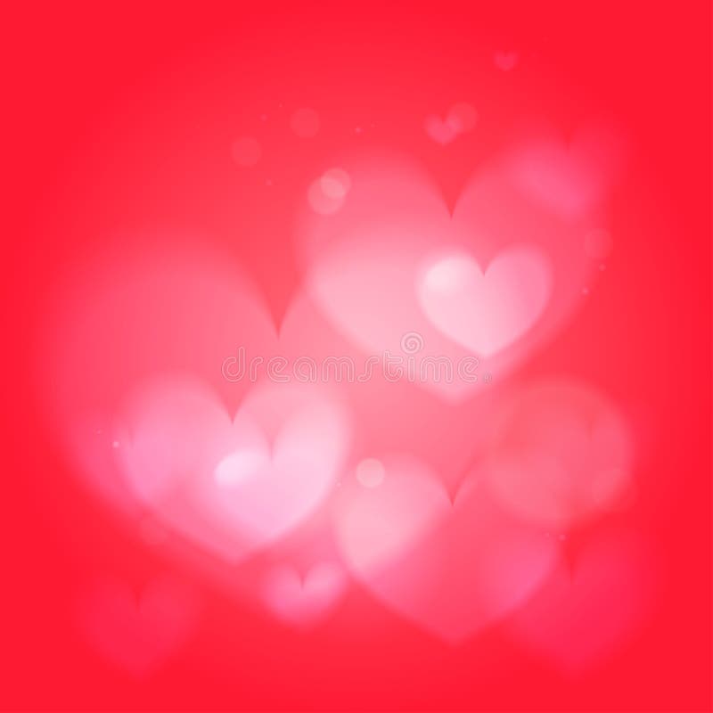 Romantic Gentle Blurred Background with Hearts Stock Vector ...
