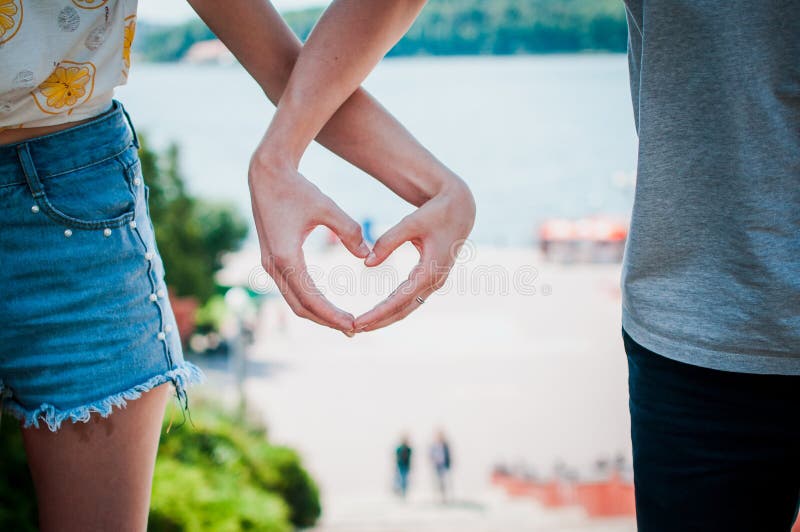 A Romantic Gesture of Love by the Water& X27;s Edge Stock Photo - Image ...
