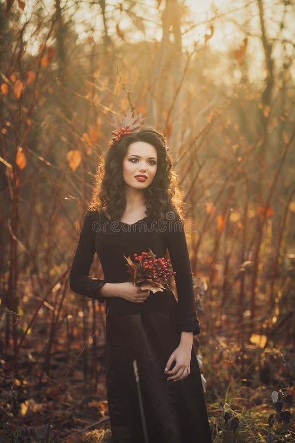 Romantic girl stands alone stock photo. Image of nymph - 50980732