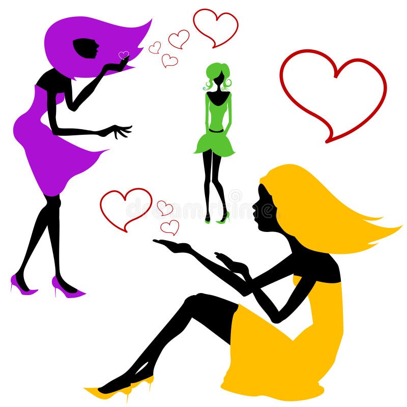 Romantic girls vector stock vector. Illustration of darling - 9060968