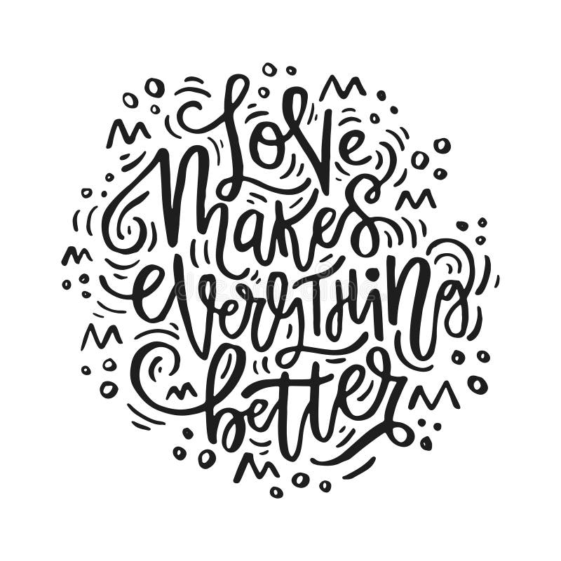 Romantic Handdrawn Lettering Stock Vector - Illustration of date, font ...