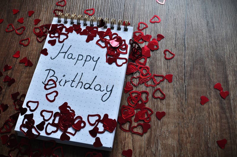 Happy Birthday Write in Notebook Stock Photo - Image of font, brand ...