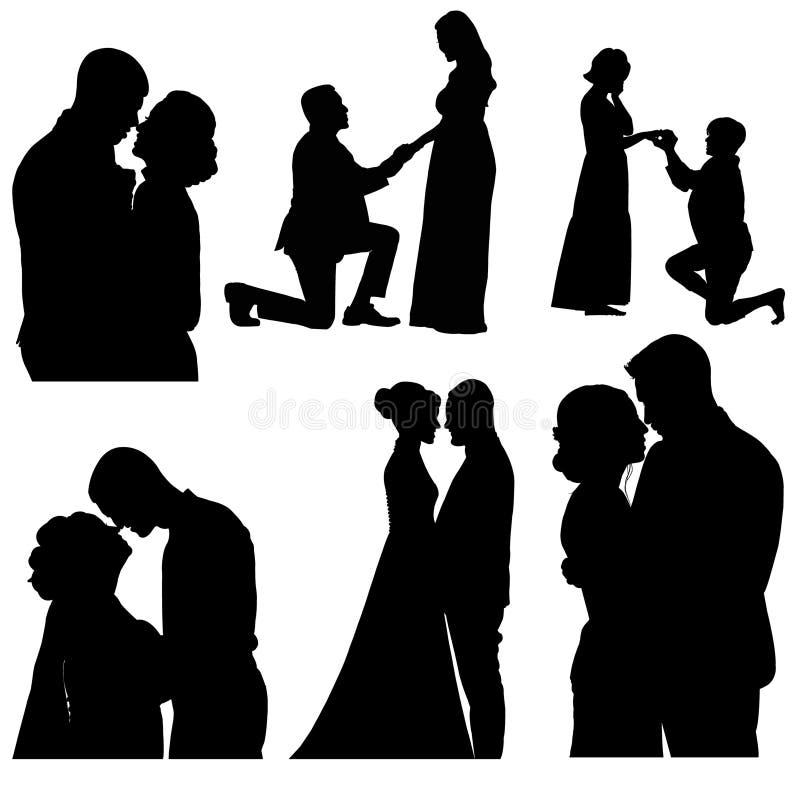 Romantic Happy Couple in Love Silhouette Vector Illustration. Stock ... Romantic Happy Couple in Love Silhouette Vector Illustration. Stock ...