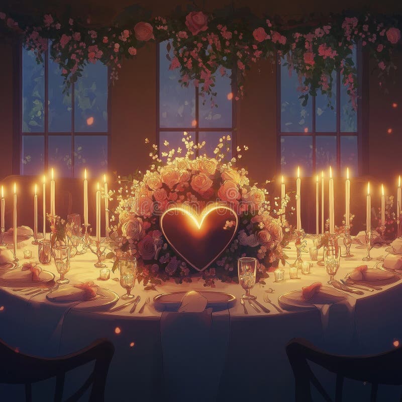 Romantic Heart for Love Couple Stock Image - Image of setting, decor ...