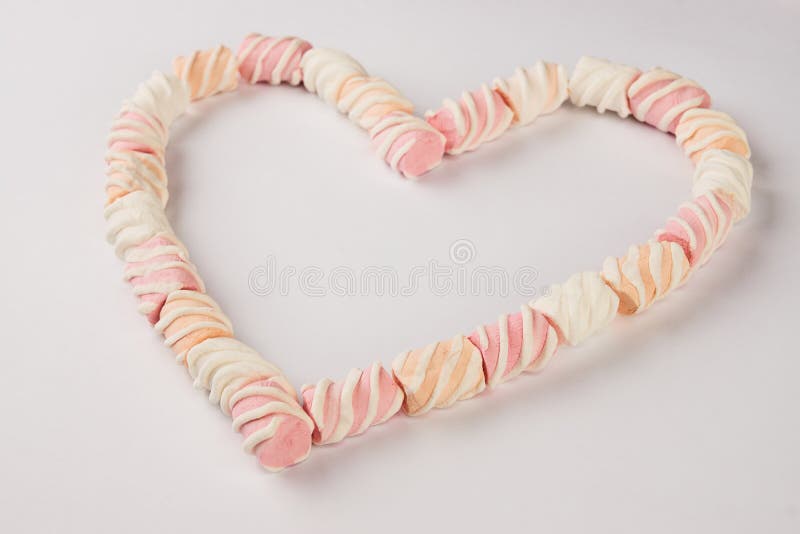Romantic Heart Marshmallow Frame Stock Image - Image of snack ...