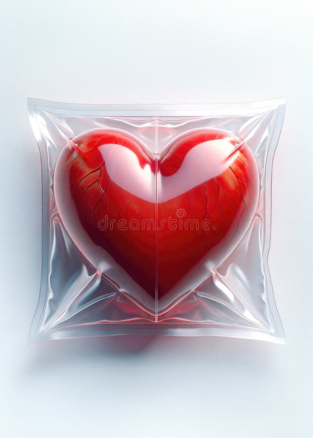Romantic Heart Packaging for Special Occasions. Red Heart in a Silver ...