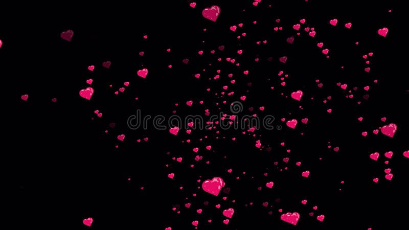 Romantic Heart Particles Seamless Loop with Transparent Background ...