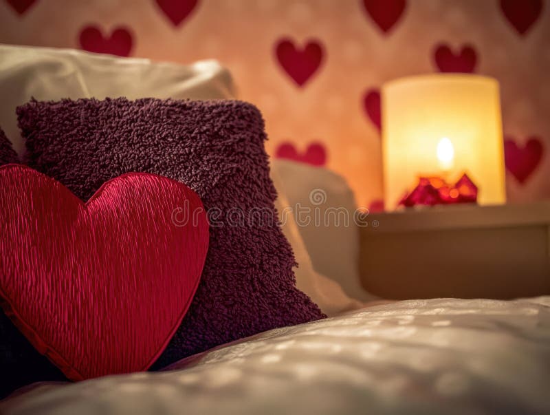 A Romantic Heart Shape Sitting Comfortably on a Bed Creating a Cozy and ...