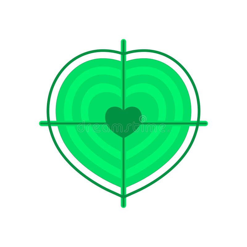 Romantic Heart Target Icon. Flat Style Stock Illustration ...