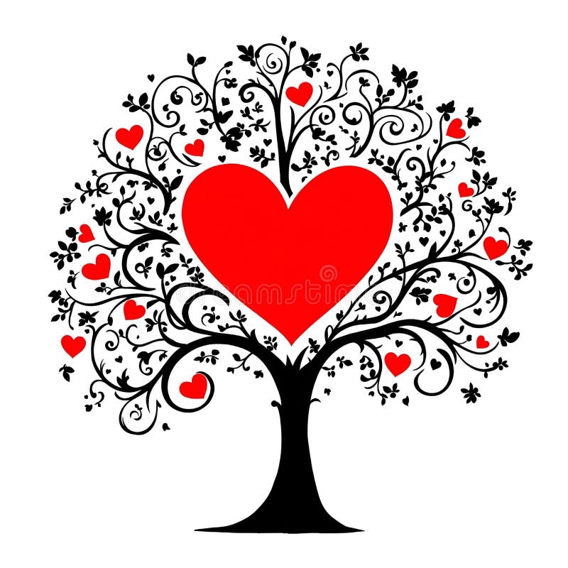 Romantic Heart Tree Vector Graphic Design Stock Illustration ...