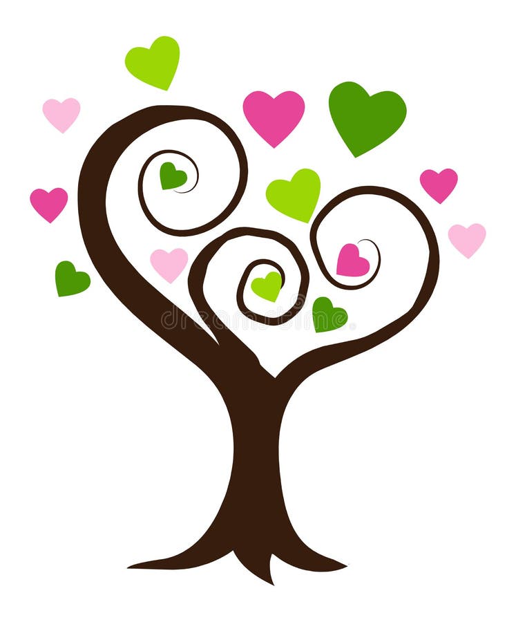 Romantic Heart Tree Vector stock vector. Illustration of design - 206484058