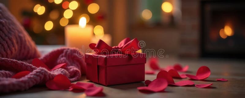 Romantic Home Setting Gift Exchange Valentine S Day Surprise Happy ...
