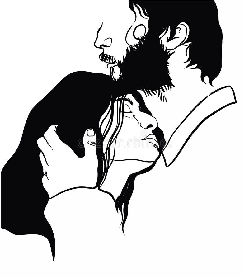 People Hugging Line Art Stock Illustrations 614 People Hugging Line
