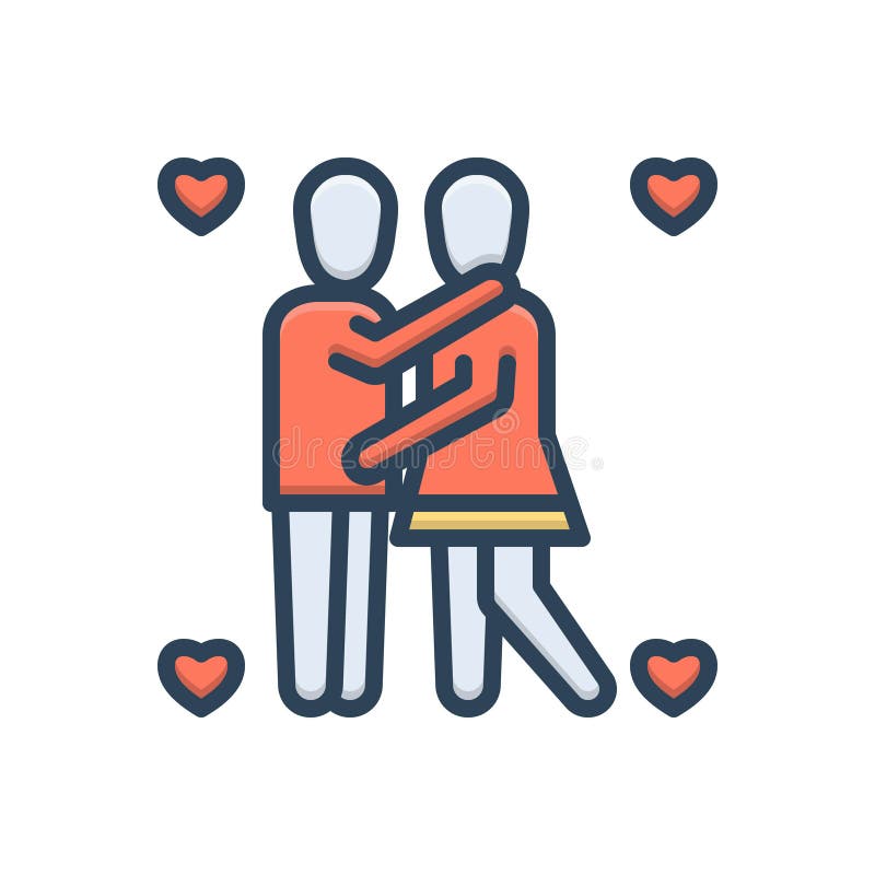 Color Illustration Icon for Romantic, Amorous and Couple Stock Vector ...