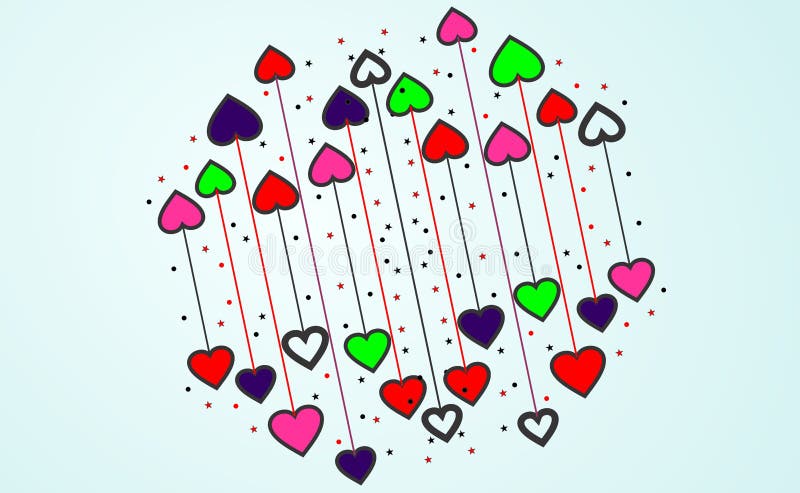 Multi Coloured Hearts Abstract Stock Vector - Illustration of retro ...
