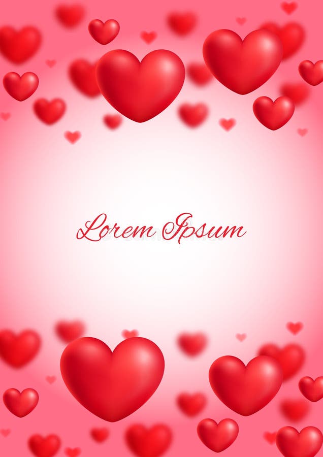 Romantic Invitation Card with Hearts Stock Vector - Illustration of ...