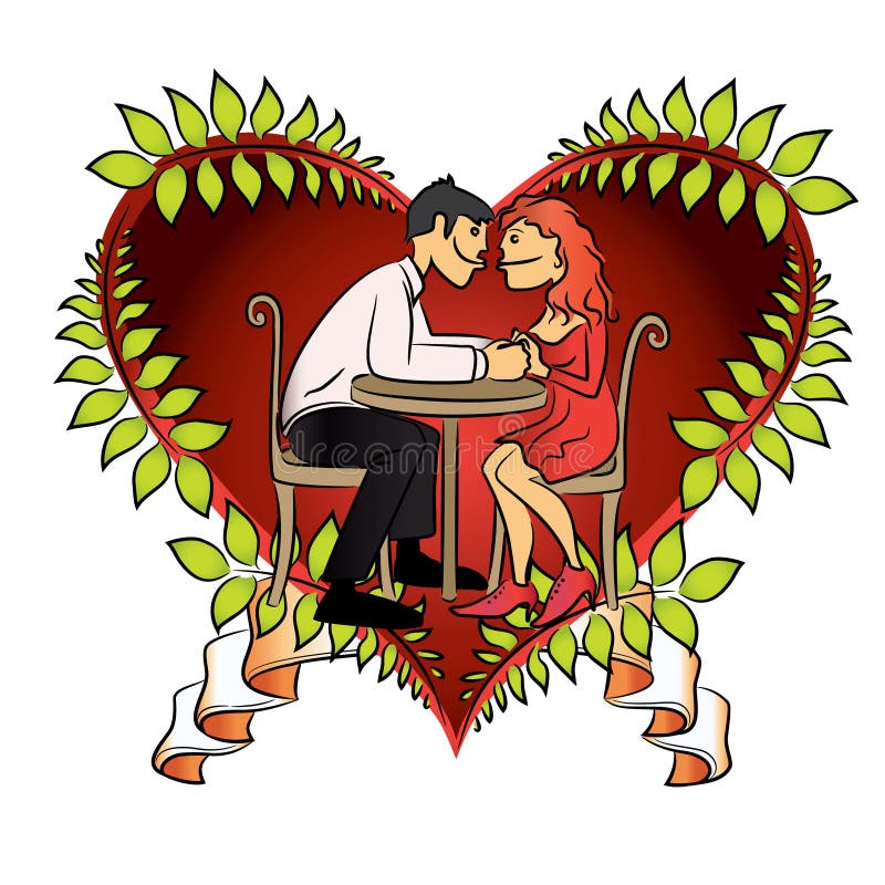 Romantic Kissing Couple Set Stock Illustration - Illustration of heart ...