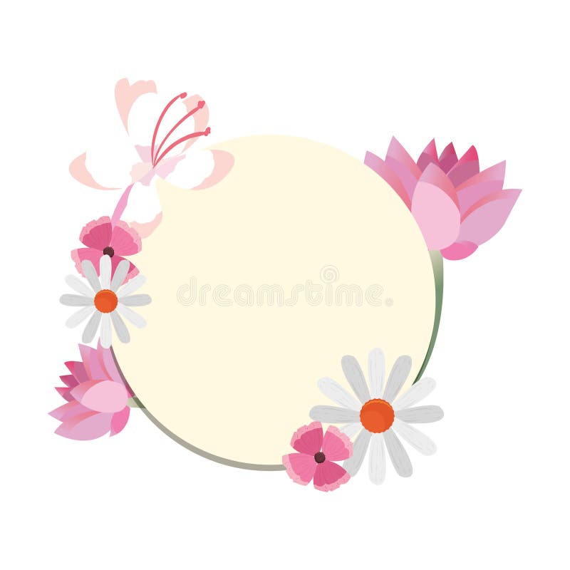 Romantic Label Flowers Floral Decoration Template Stock Illustration ...