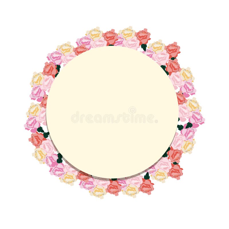 Romantic Label Flowers Floral Decoration Template Stock Illustration ...