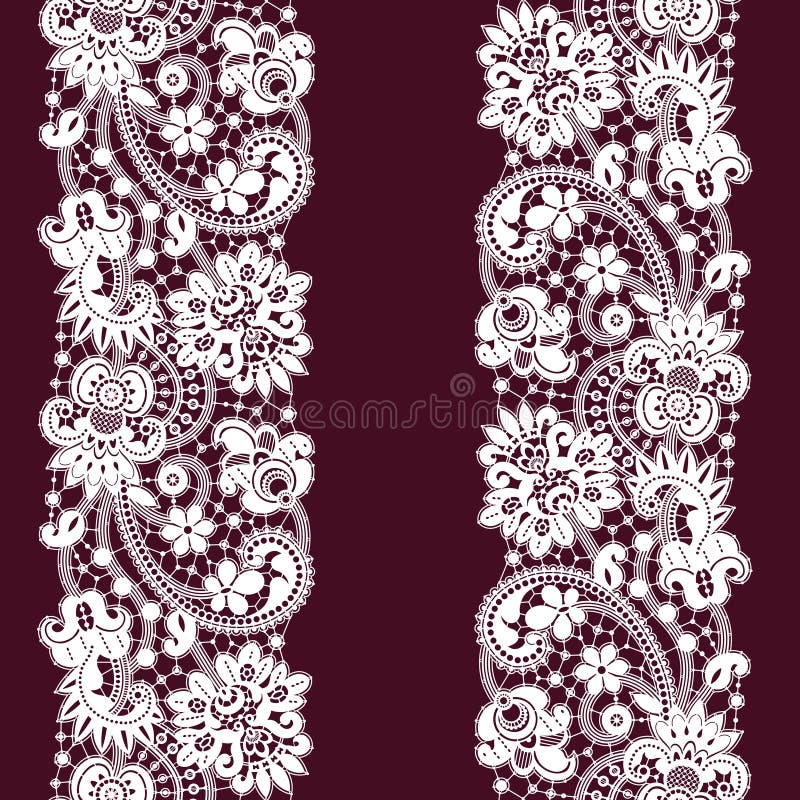 Romantic Lace Seamless Pattern Stock Vector - Illustration of fringe ...