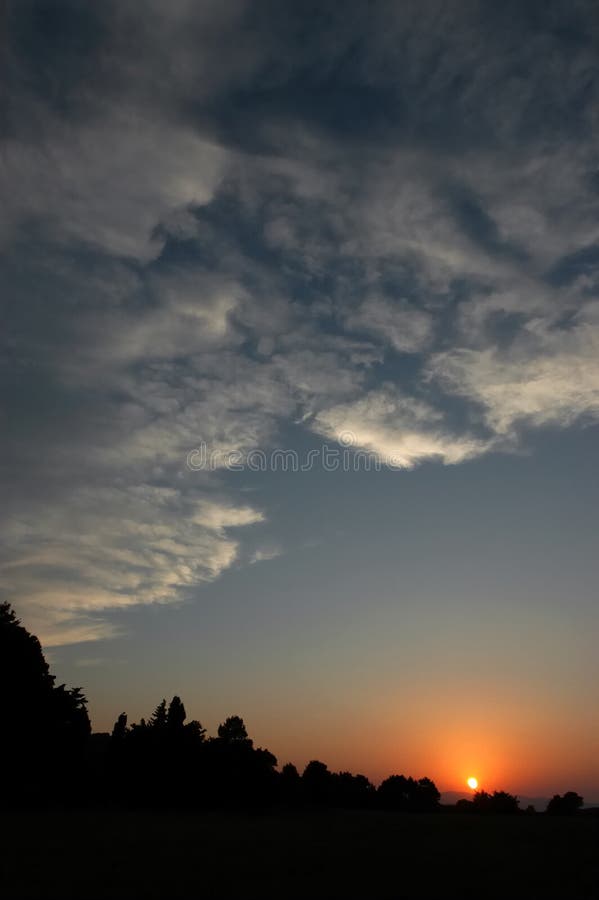 Romantic Landscape, Beautiful Sun Rising Scene Stock Photo - Image of ...