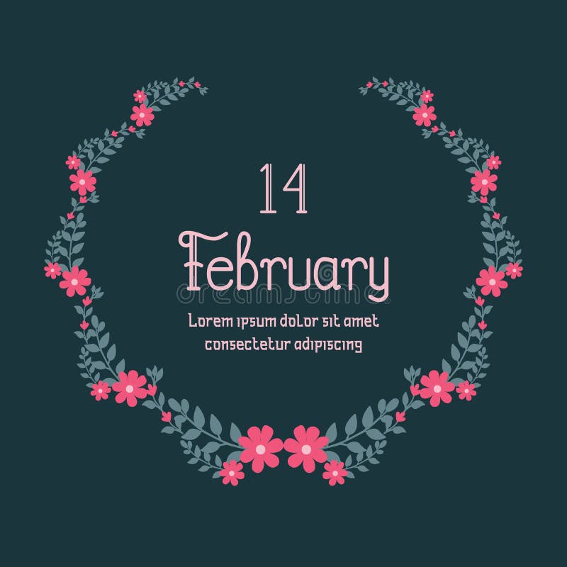 Romantic Leaf and Wreath Frame, for Beautiful 14 February Greeting Card ...