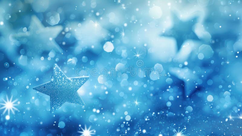 Romantic Light Blue Star Patterns with Soft Radiance and Gentle ...