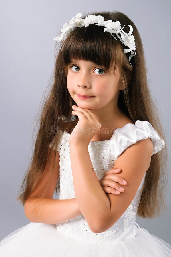 Romantic Little Girl Portrait In Studio Stock Photos - Image: 21076403