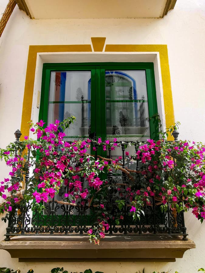 The Little Red Window in the Old Street Stock Photo - Image of light ...