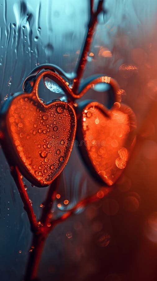 Romantic Love Concept Depicted with Hearts and Soft Focus Background ...