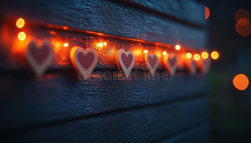 Romantic Love Heart Glowing in Dark Rustic Night Generated by AI Stock ...