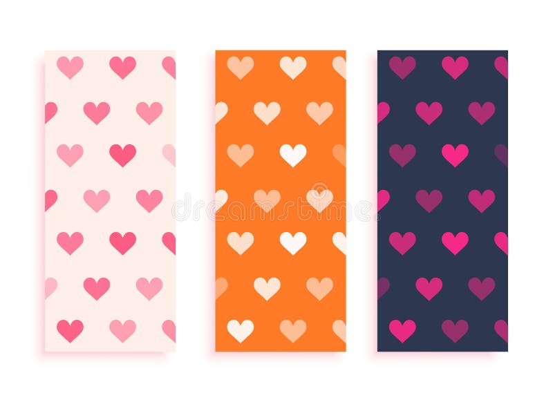 Romantic Love Heart Pattern Backdrop in Collection Stock Vector ...